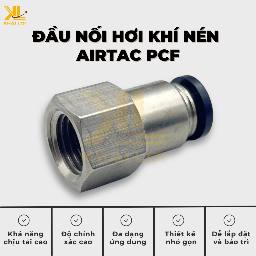 Đầu Nối Hơi Khí Nén AIRTAC PCF M5 1/8 1/4 3/8 1/2 - Cửa hàng Vật Tư Công Nghiệp Khải Lợi