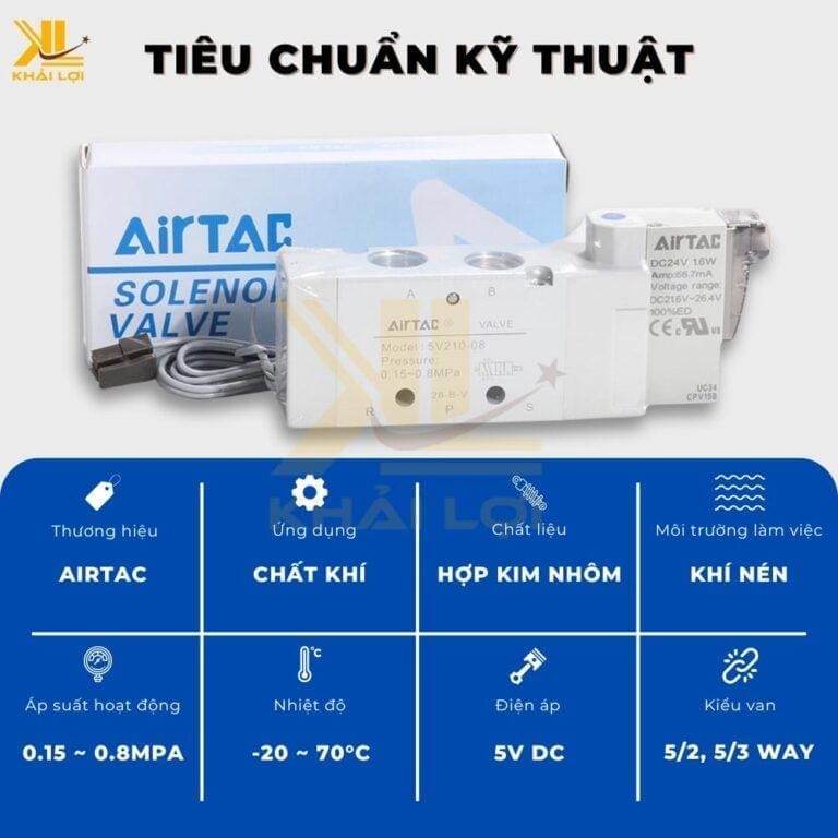 Van Điện Từ Khí Nén Airtac 5V - Cửa hàng Vật Tư Công Nghiệp Khải Lợi